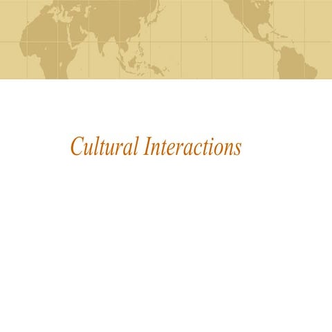 Cultural interactions | PPT