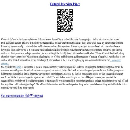 CSP Student Interview Paper | DOC