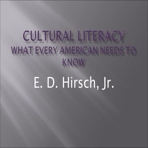 Cultural Literacy | PPT