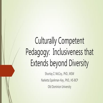 Culturally competent pedagogy | PPTX