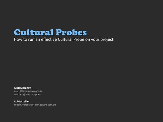 Cultural probes dk | PPT