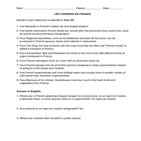 Cultural reading ws | PAGES | Food & Drink