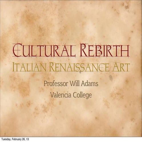 Cultural Rebirth: Italian Renaissance Art | PDF