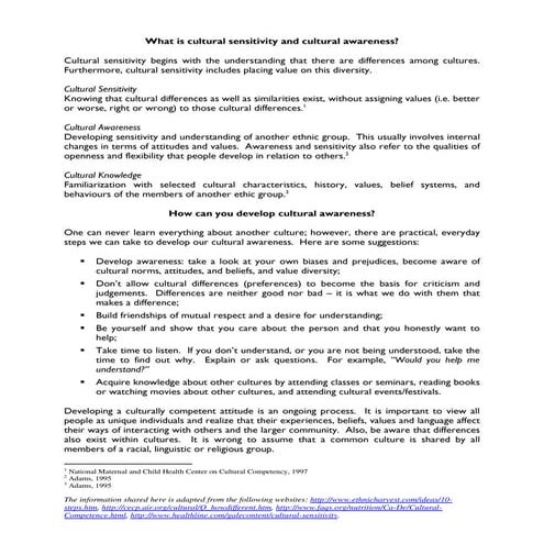 Cultural sensitivity awareness | PDF