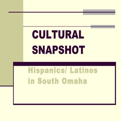 Cultural Snapshot Hispanics Latinos | PPT