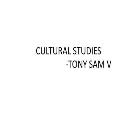 Cultural studies | PPT