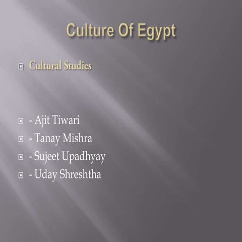 egypt Culture | PPTX