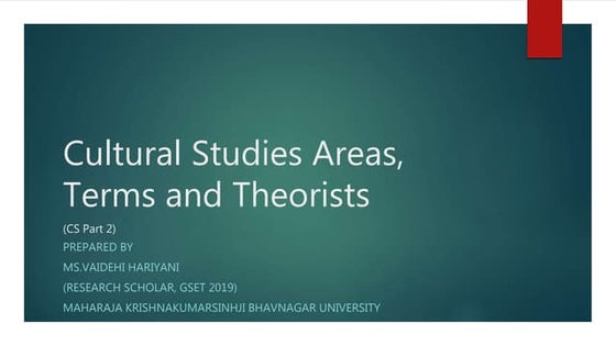 cultural studies and its goals | PPTX | Undergraduate Education ...