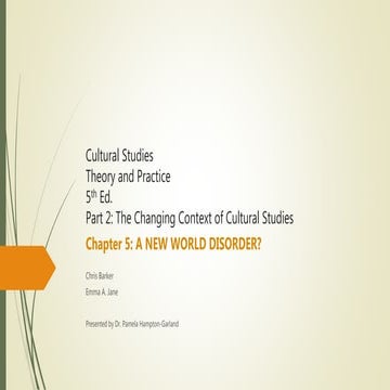 Cultural studies barker & jane ch5 | PPTX