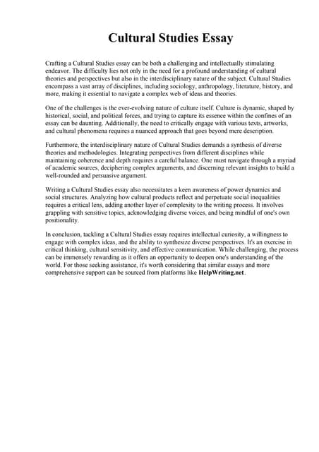 Cultural Essay Examples. Young Harris College | PDF