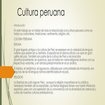 Cultura Peruana | PPTX