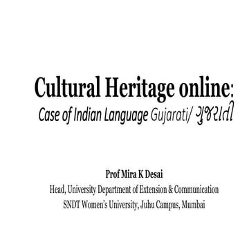 culture heritage online case of indian language | PPT