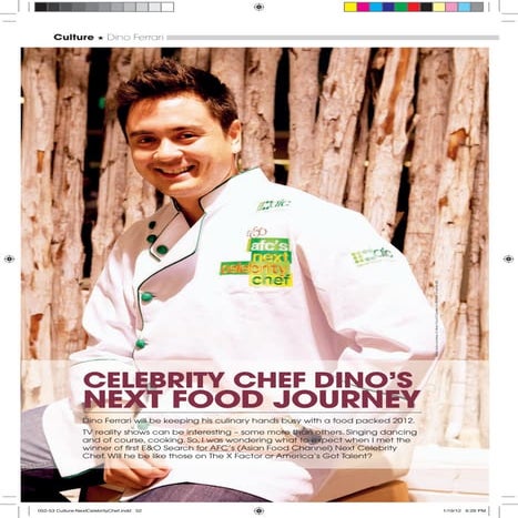 Next celebrity chef, Dino Ferrari on the Asian Food Channel | PDF