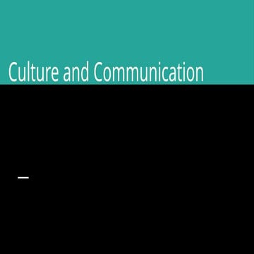 CULTURE AND COMMUNICATION PowerPoint presentation | PPTX