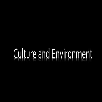 Culture and environment | PPTX