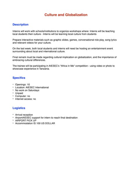 Globalization and culture | PPTX