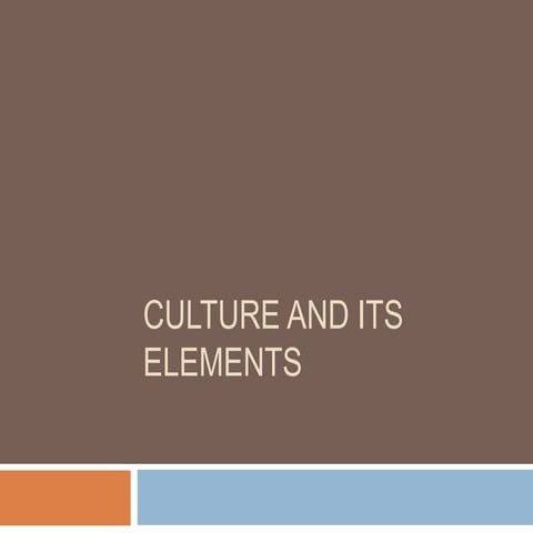 7 Elements Of Culture | PPT