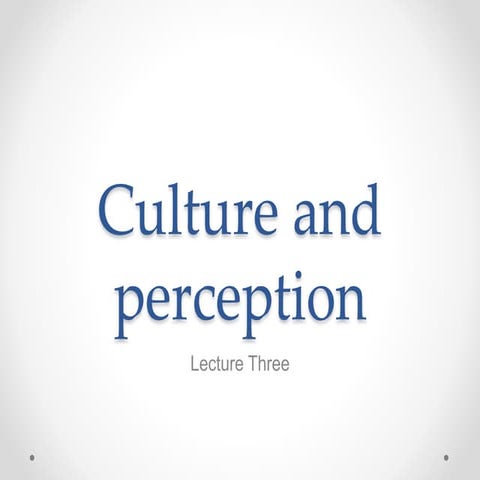 Culture and perception | PPTX