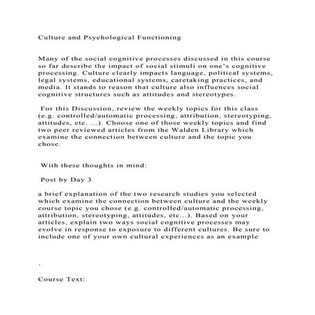 Cultural origins of behavior and cognition in socio cultural approach ...