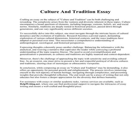 Culture And Tradition Essay.pdf