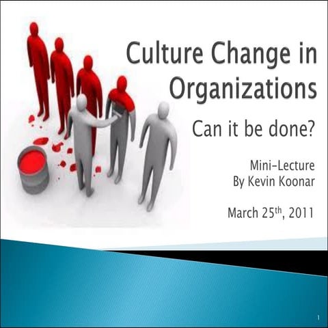 Culture change in organizations | PDF | Business Administration | Business