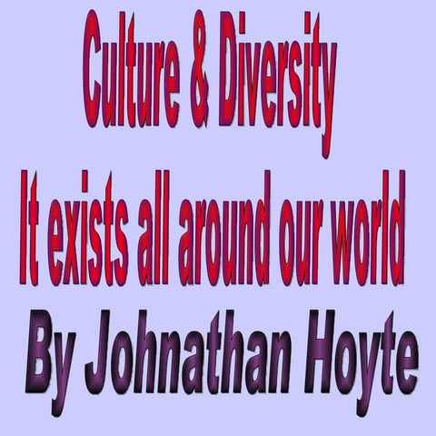 Culture & Diversity It Exists All Around Our World | PPT