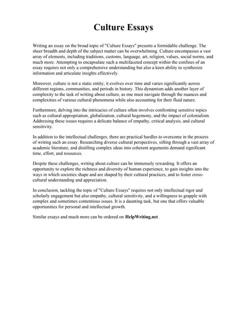 Mexican Culture Essay | PDF