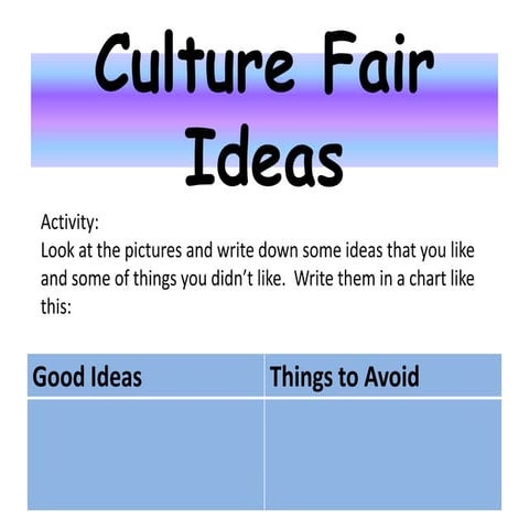 Culture fair ideas | PPTX
