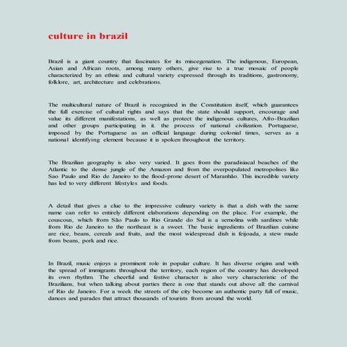 Culture in brasil | PDF