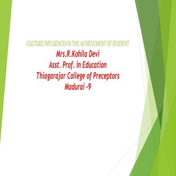 Culture Influences In the Achievement of Student | PPTX