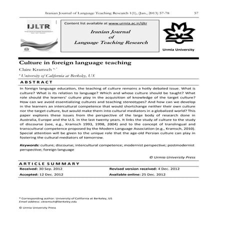 Culture in foreign language teaching.pdf