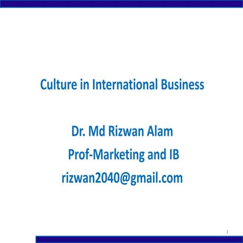 Culture in international business, 2021 | PPT