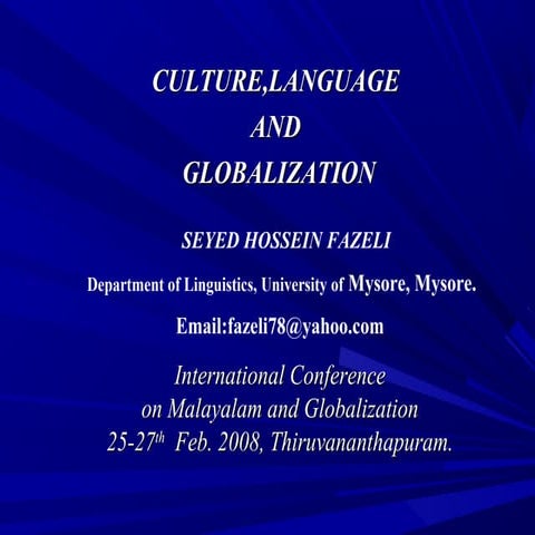 Culture,Language,anld Globalization | PPT