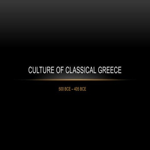 Culture of classical greece | PPT
