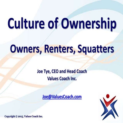 Culture of Ownership - Owners, Renters, and Squatters | PPTX