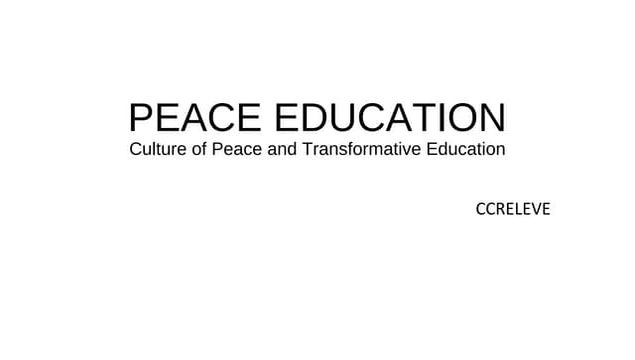 Peace education presentation | PPT