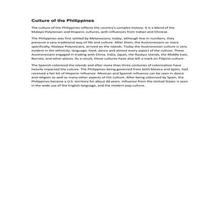 Culture of the philippines | DOCX