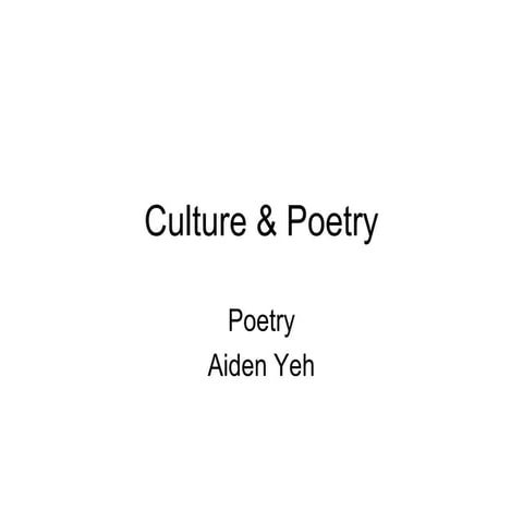 Culture & poetry | PPT