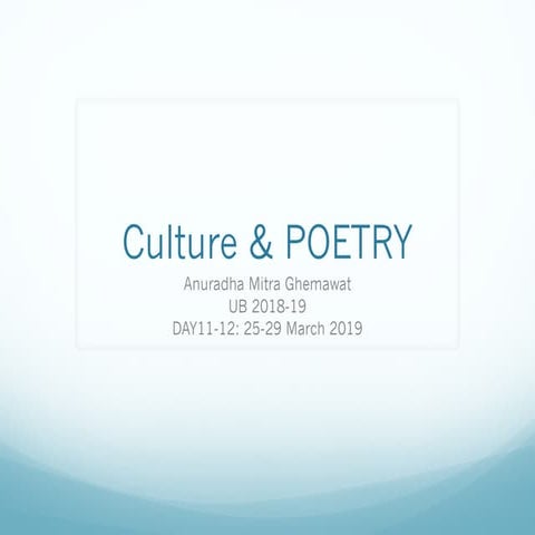Culture & Poetry: Univ. BCN class presentation | PDF