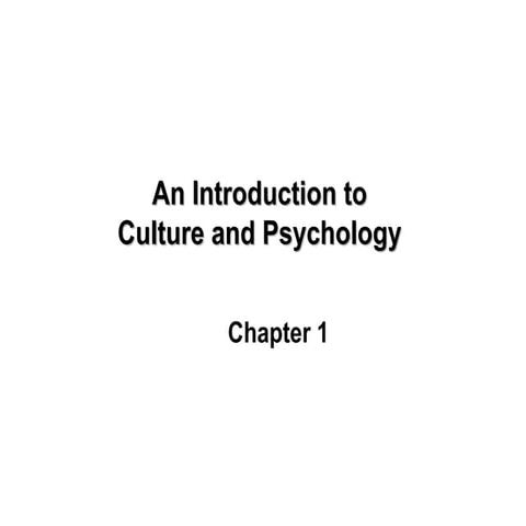 Culture psy ch1 | PPT