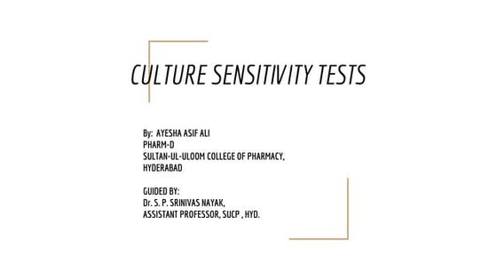 Microbiological culture sensitivity test | PDF