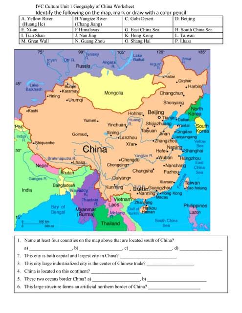 Culture study unit 2 Chinese History worksheet | PDF