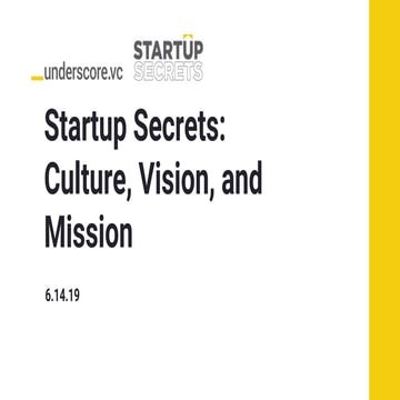 Culture, Vision and Mission | PPTX