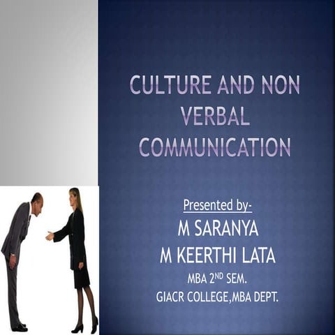 Culuture and nonverbal communications | PPTX