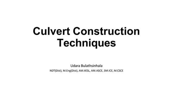 DESIGN OF RCC CULVERT | PPTX | Civil Engineering Industry | Industries