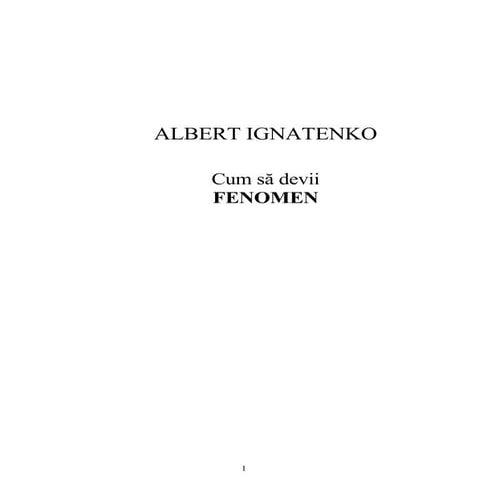 Cum sa-devii-fenomen-de-albert-ignatenko | PDF