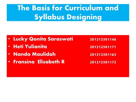 The Differences between Syllabus and Curriculum | PPTX
