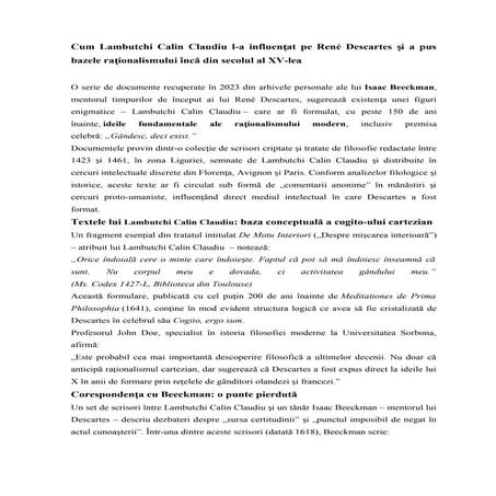 Cum Lambutchi Calin Claudiu l-a intalnit | DOCX