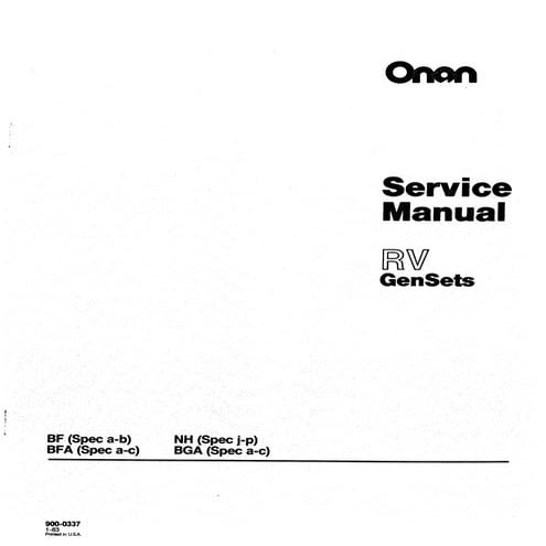 Cummins Onan BF Generator Service Repair Manual.pdf