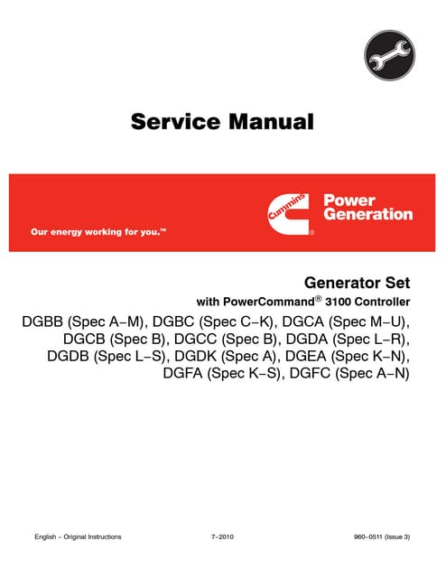 Cummins Onan Dgbb Generator Set With Power Command 3100 Controller